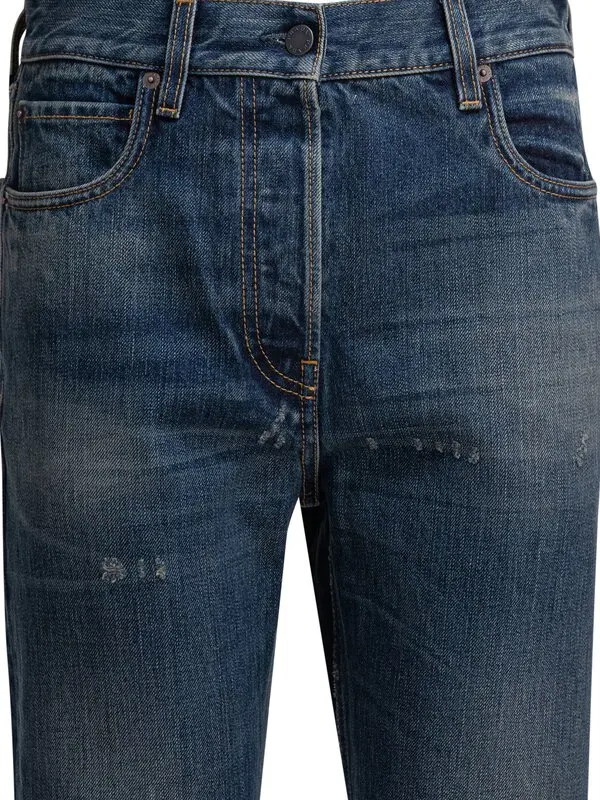 Prada Straight-leg Distressed Denim Jeans