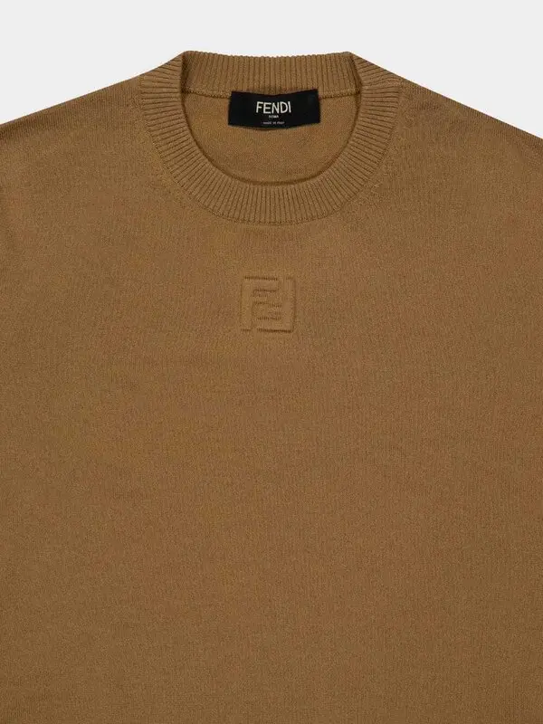 Fendi Crewneck Long Sleeve Knitted Jumper With Embossed Ff Logo
