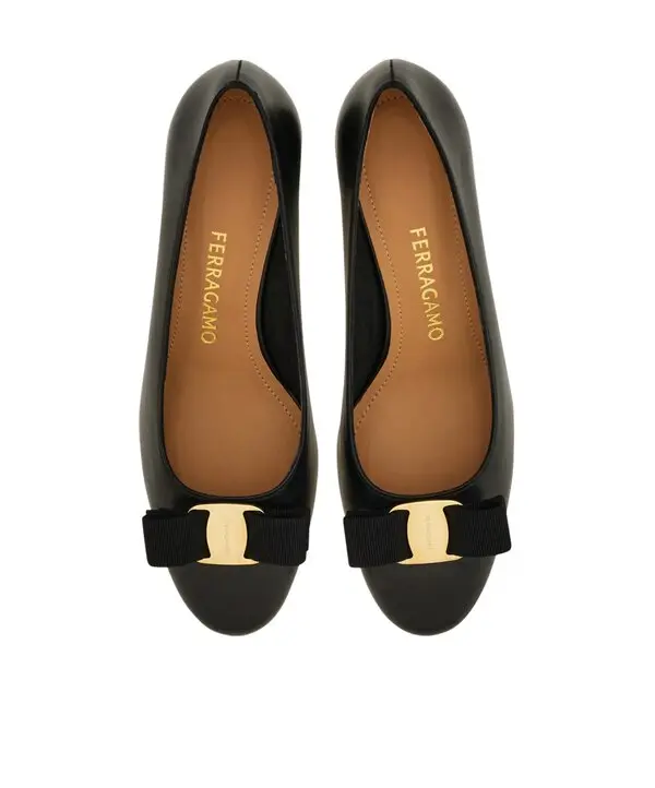 FERRAGAMO Vara Bow Block Heel Pumps - Black