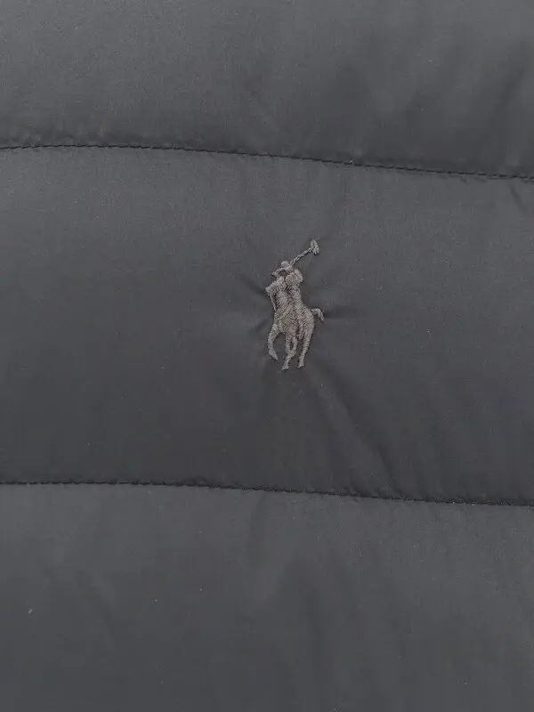 Polo Ralph Lauren Logo Embroidered Zip-up Puffer Jacket - Black