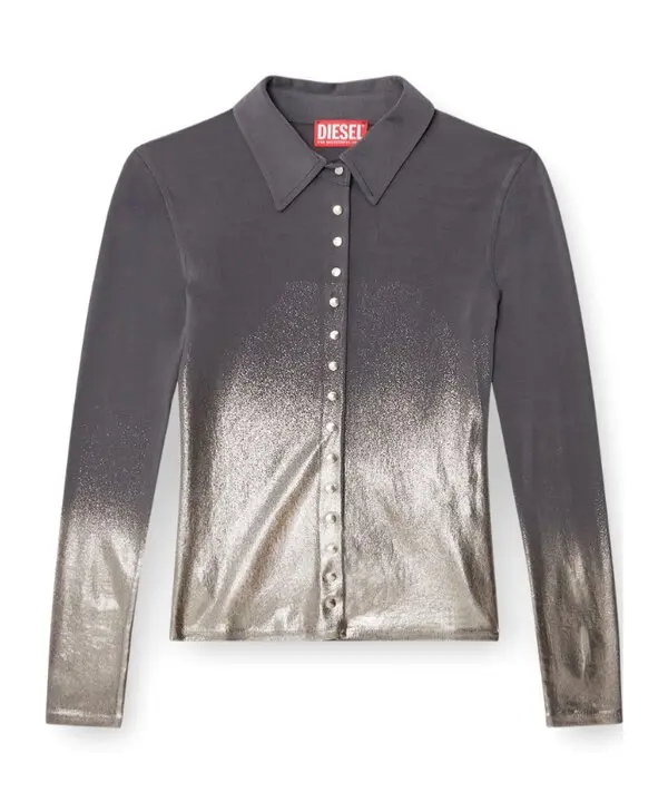DIESEL® Slim Fit Buttoned Shirt With Metallic Accents