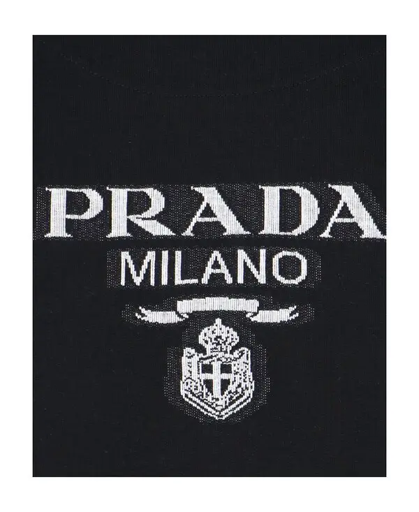 Prada Zip-up Drawstring Hoodie With Back Logo