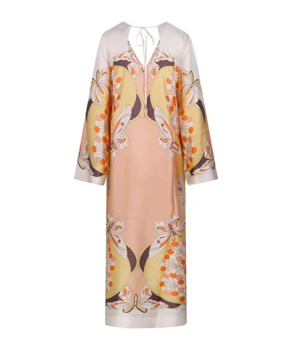 La DoubleJ Twin Flame Printed V-neck Dress