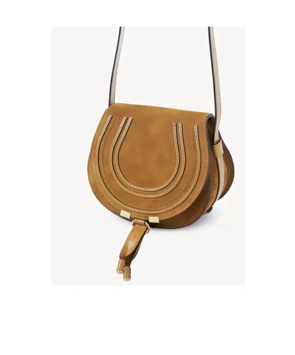 Chloé Marcie Small Saddle Crossbody Bag - Khaki