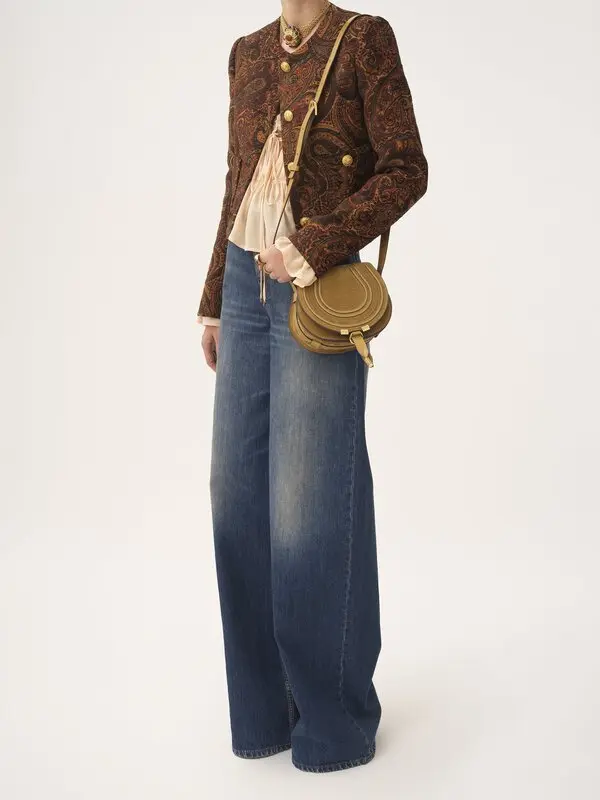 Chloé Marcie Small Saddle Crossbody Bag - Khaki