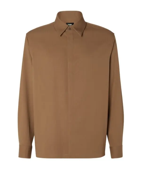 Fendi Rust-colored Wool Shirt - Brown