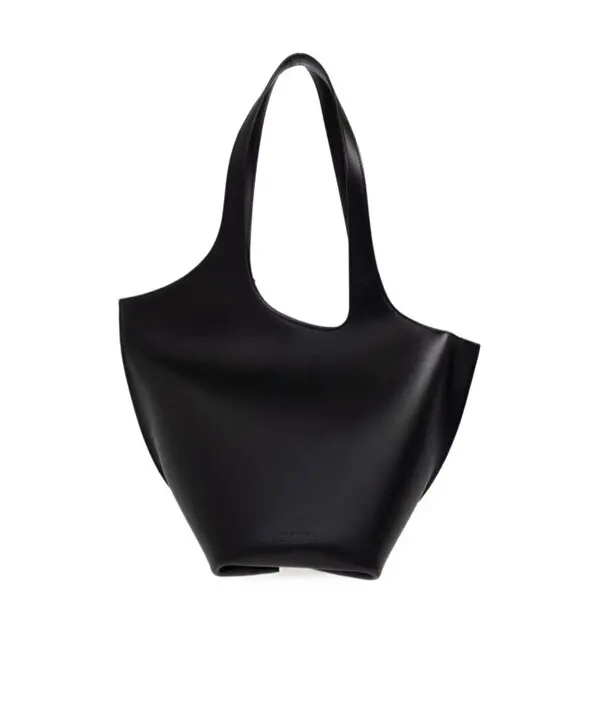 Attico La Scoop Asymmetric Medium Shopper Bag - Black