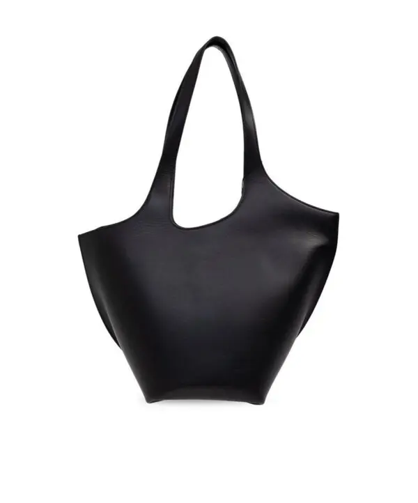 Attico The La Scoop Asymmetric Shopper Bag - Black