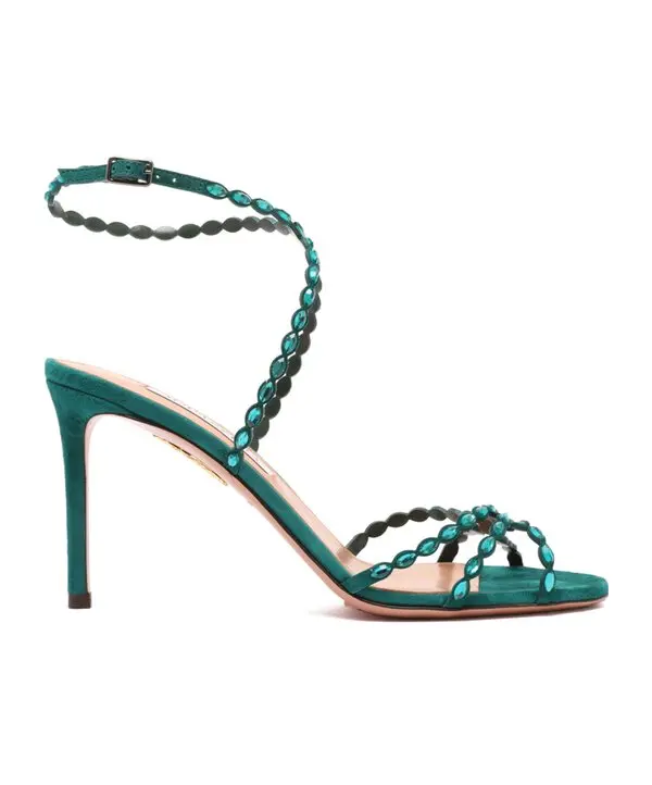 AQUAZZURA Embellished Strappy High Heel Sandals - Blue