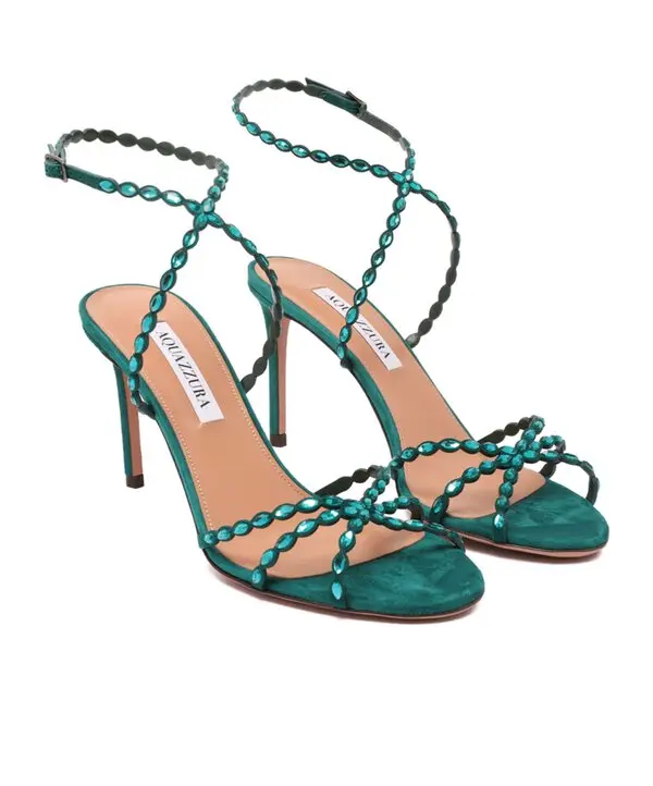 AQUAZZURA Embellished Strappy High Heel Sandals - Blue