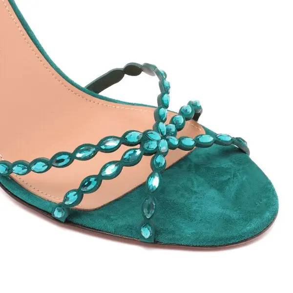 AQUAZZURA Embellished Strappy High Heel Sandals - Blue