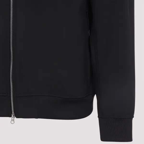 Stone Island Logo Patch Zip-up Hooded Jacket - Black