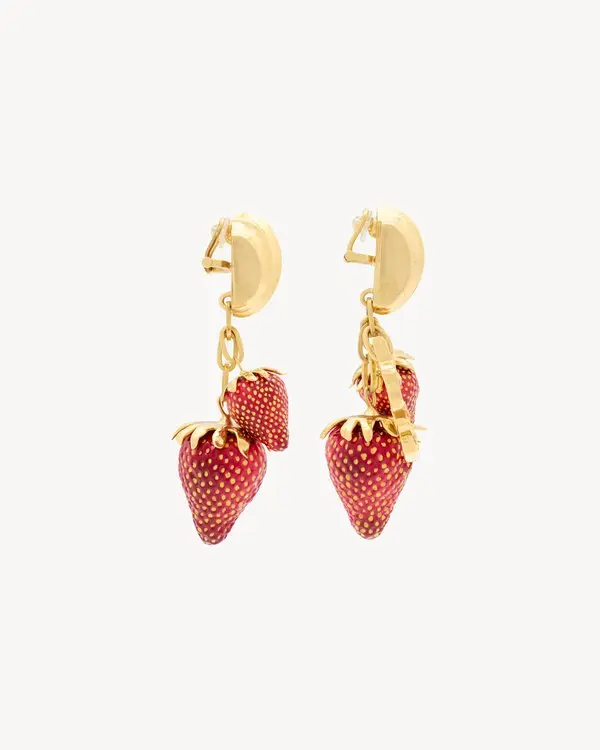 Saint Laurent Cassandre Strawberry Earrings
