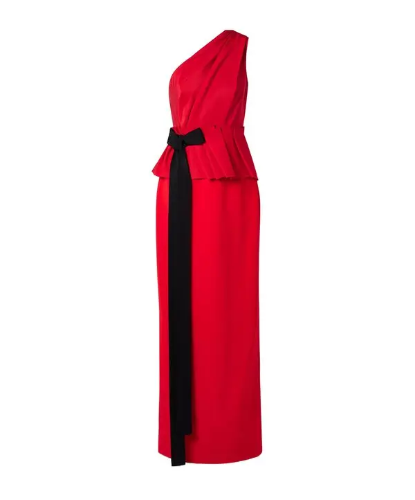 Carolina Herrera One-shoulder Ruffled Crepe Gown