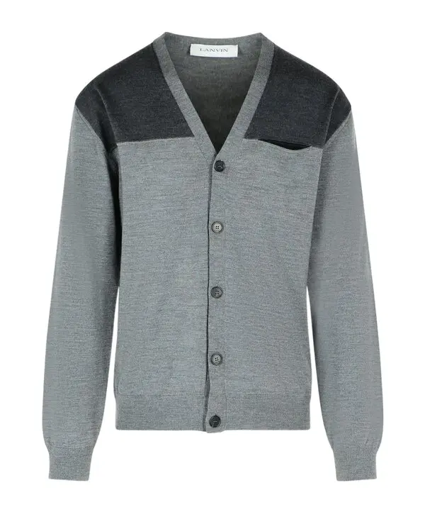 LANVIN V-neck Cardigan With Chest Pocket