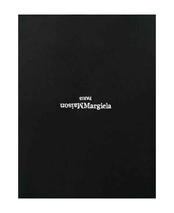 MAISON MARGIELA Logo Embroidered Crewneck T-shirt - Black