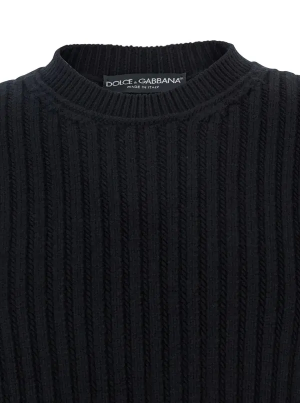 Dolce & Gabbana Crewneck Fine Knit Pullover - Black