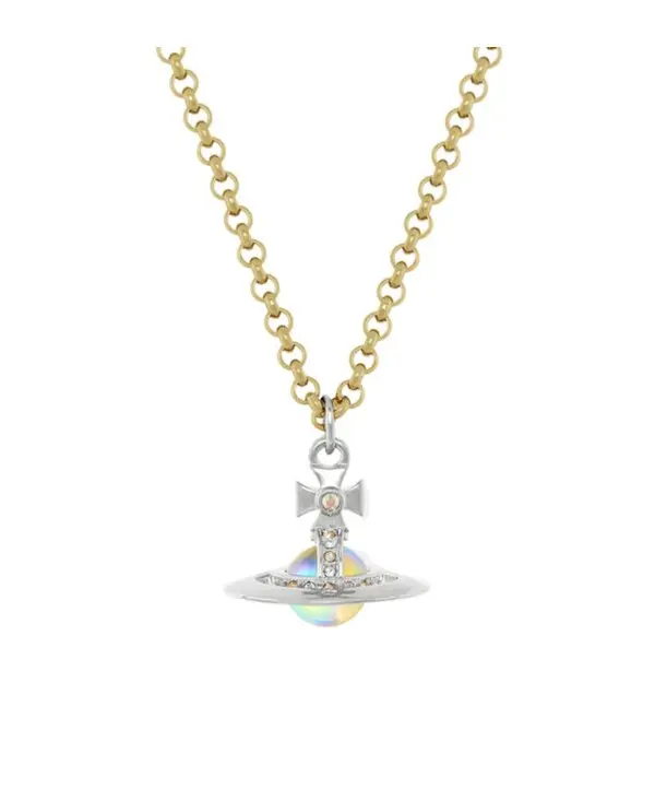 VIVIENNE WESTWOOD Orb Pendant Necklace - Platinum/gold/crystal Ab Color, White Crystal