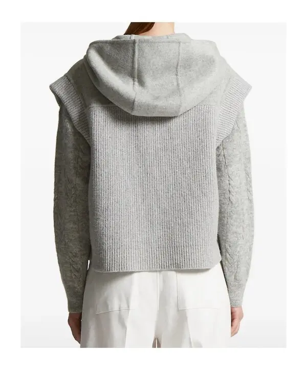 Peserico Hooded Knit Vest With Zip Front And Patch Pockets