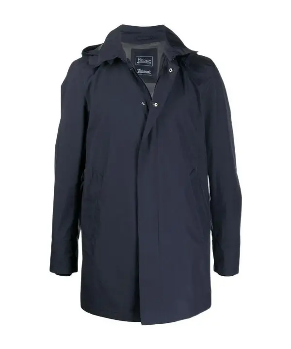 Herno Hooded Rain Coat - Black