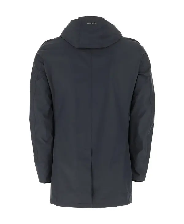 Herno Hooded Rain Coat - Black