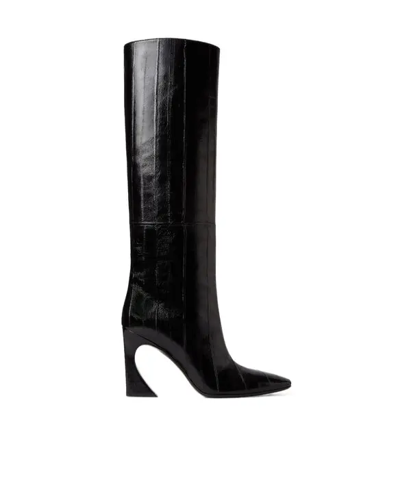 Fendi Arco Pointed-toe Tubular Boots - Black
