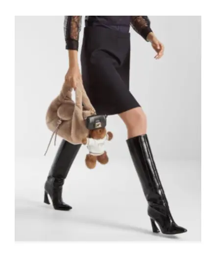 Fendi Arco Pointed-toe Tubular Boots - Black
