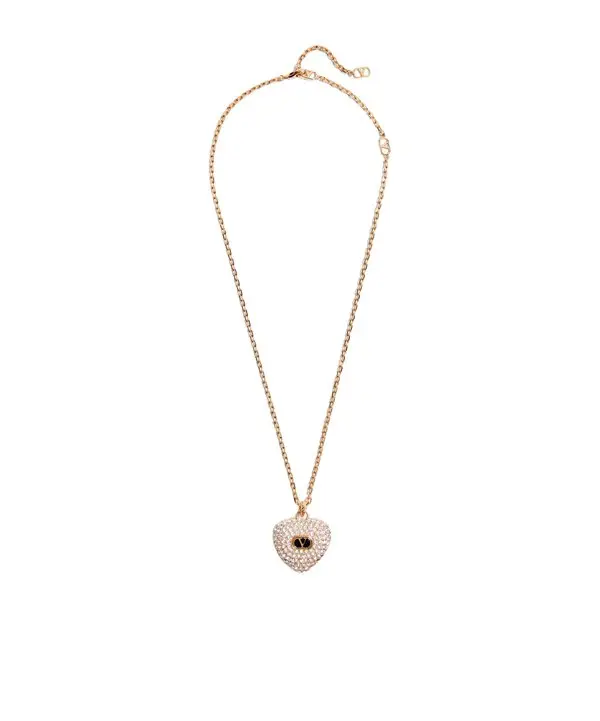 Valentino Garavani Couer Royal Embellished Necklace - Yellow