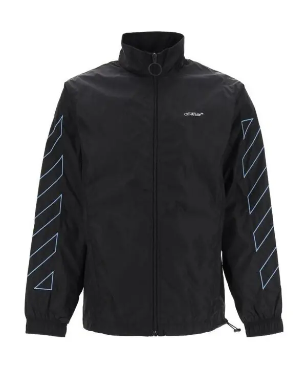 Off-White Diagonal Stripe Long-sleeved Jacket - Black