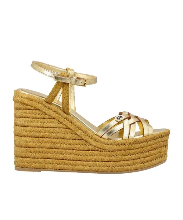 Valentino Garavani Vlogo Signature Wedge Espadrilles - Golden