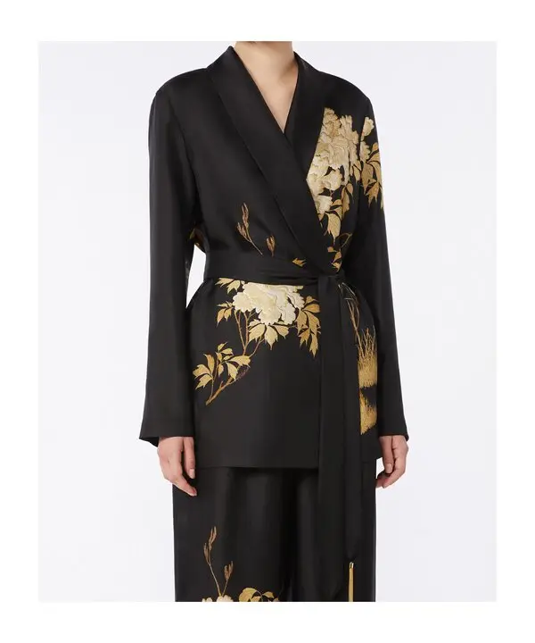 Max Mara Printed Tunic With Metallic Fringe Belt