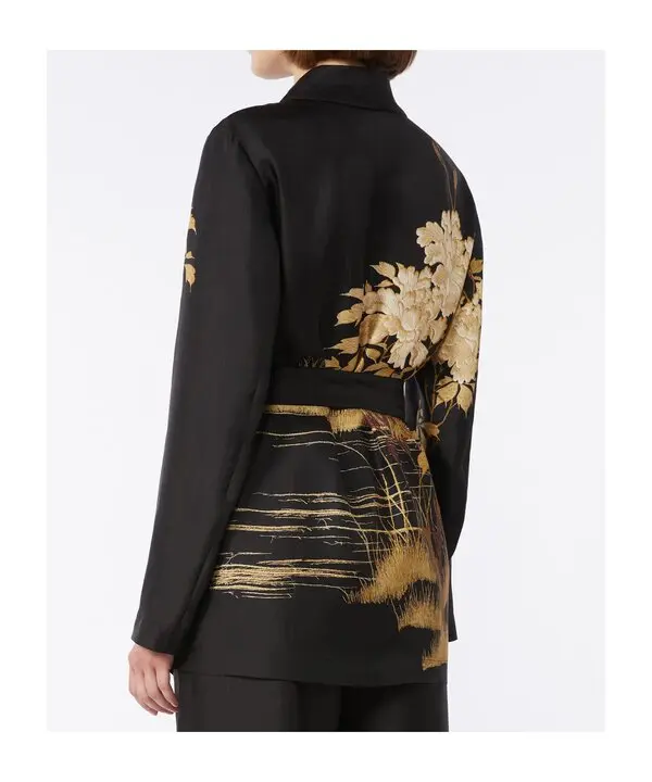 Max Mara Printed Tunic With Metallic Fringe Belt