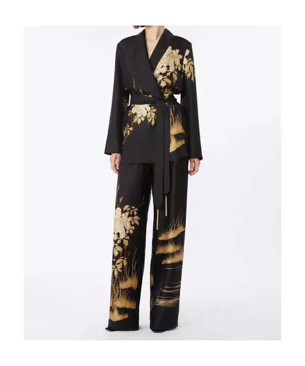 Max Mara Printed Tunic With Metallic Fringe Belt