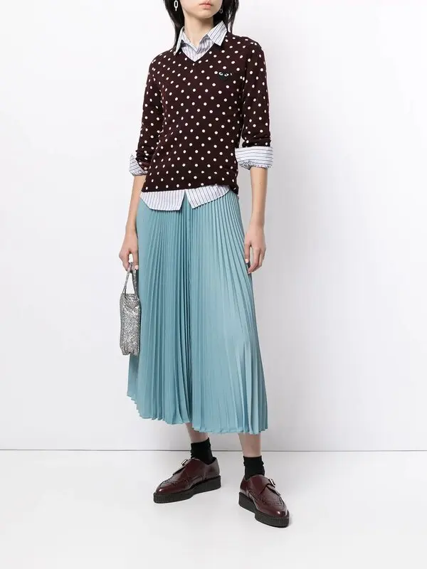 Play Comme Des Garcon Polka Dot V-neck Jumper