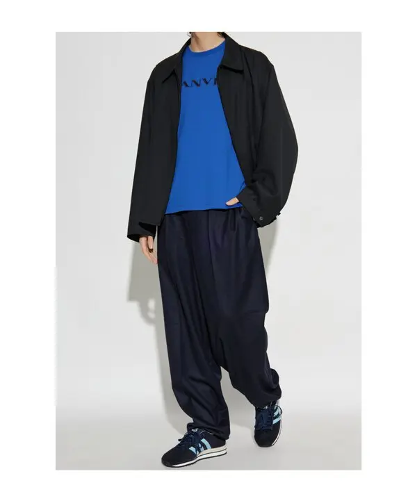 LANVIN Logo Embroidered Crewneck T-shirt