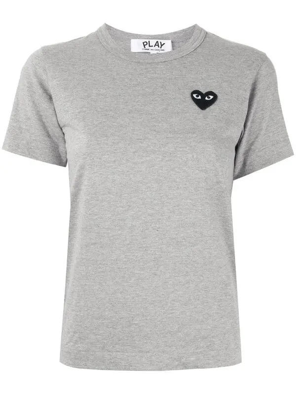 Play Comme Des Garcon Logo Patch T-shirt - Gray