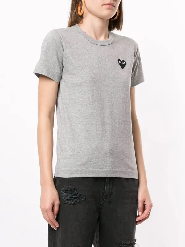 Play Comme Des Garcon Logo Patch T-shirt - Gray