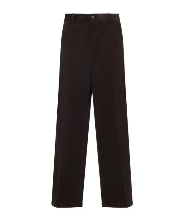 Prada Corduroy Straight Leg Trousers - Black