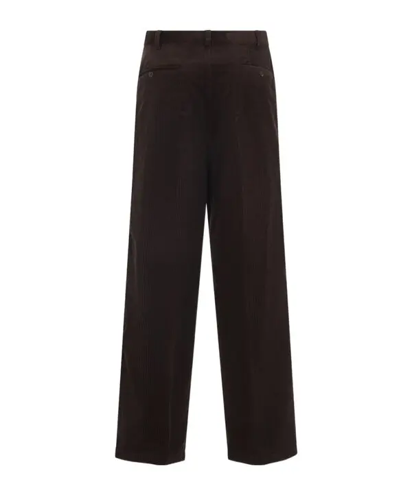 Prada Corduroy Straight Leg Trousers - Black