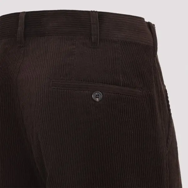 Prada Corduroy Straight Leg Trousers - Black