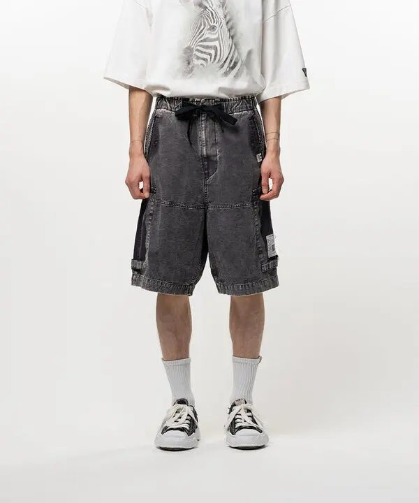 Mihara Yasuhiro Distressed Cargo Shorts - Black