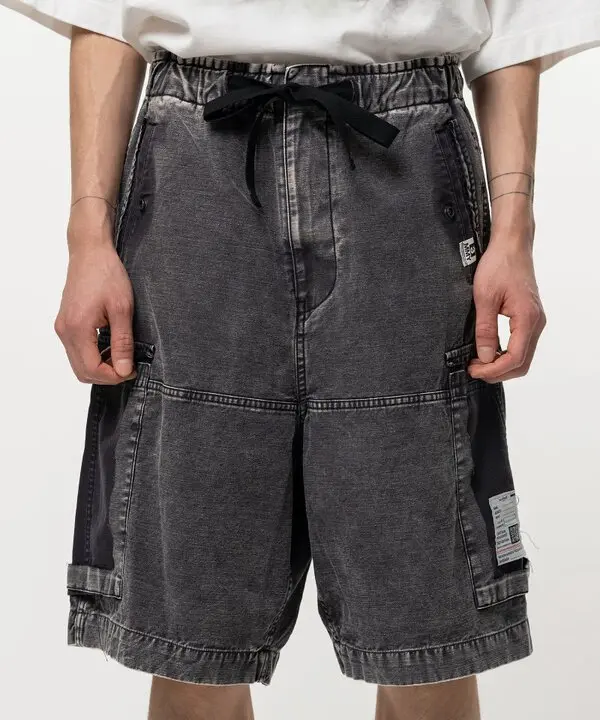 Mihara Yasuhiro Distressed Cargo Shorts - Black