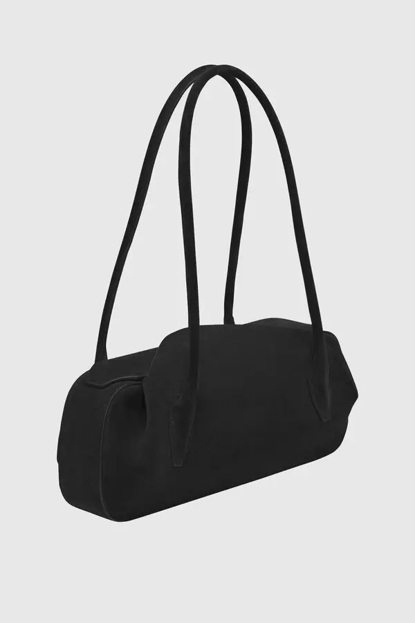 Yuzefi Oyster Shoulder Bag - Black