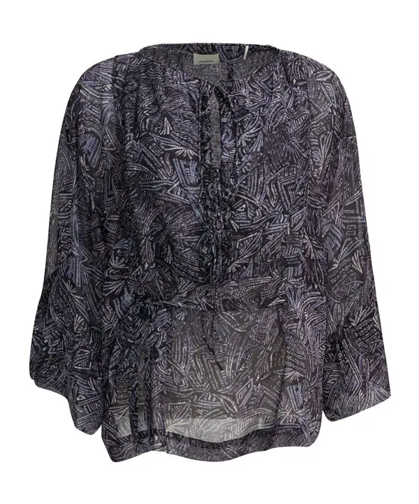 Isabel Marant Étoile Tekia Abstract-print Ruffled Shirt - Black