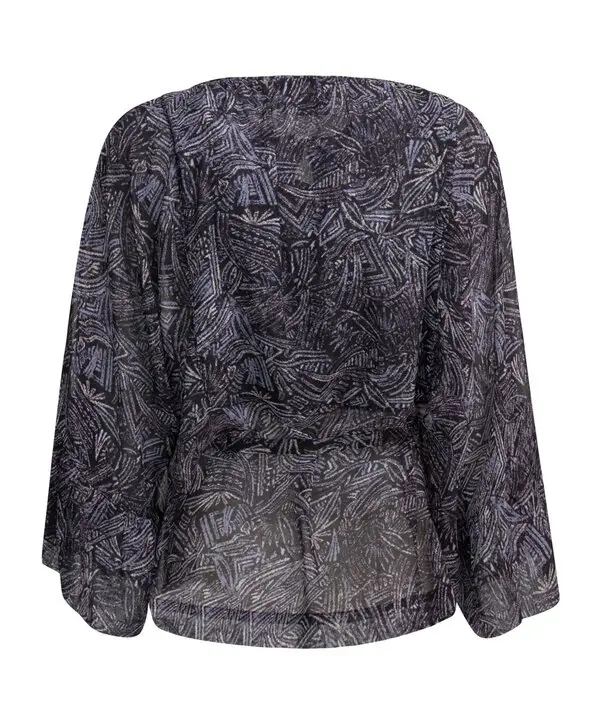 Isabel Marant Étoile Tekia Abstract-print Ruffled Shirt - Black