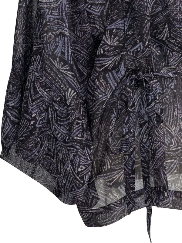 Isabel Marant Étoile Tekia Abstract-print Ruffled Shirt - Black