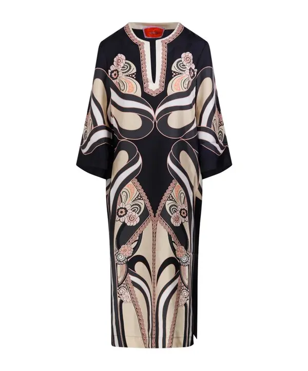 La DoubleJ Printed Kaftan Dress - Black