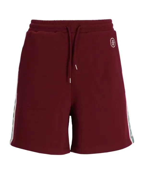 Drole De Monsieur Side-stripe Cotton Shorts - Brown