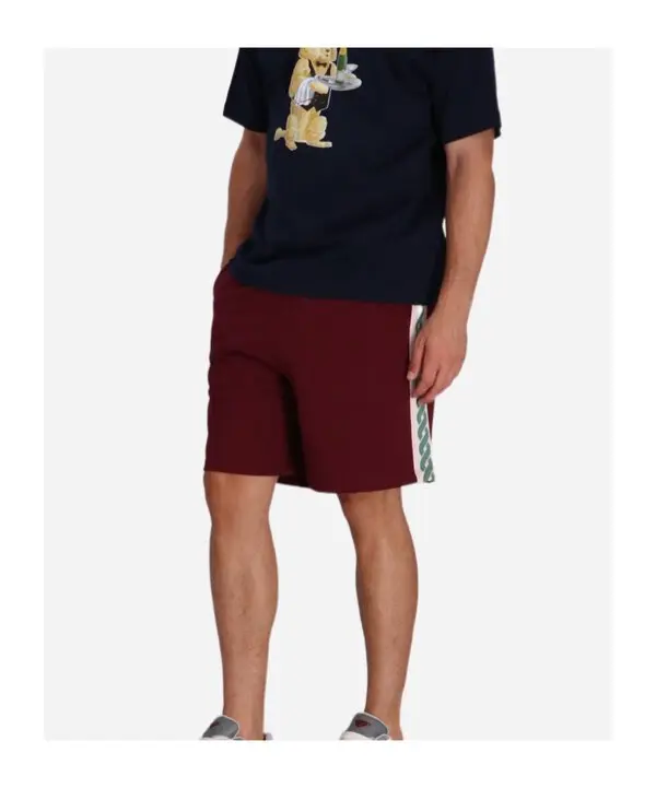 Drole De Monsieur Side-stripe Cotton Shorts - Brown