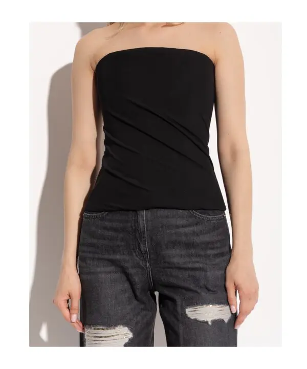 Versace Off-the-shoulder Zip-up Top - Black